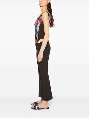 Emilio Pucci Abstract-print Trim Cropped Trousers