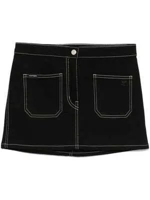 COURREGES Denim Mini Skirt - Black