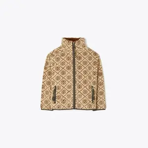 Tory Burch T Monogram Fleece Jacket - Oatmeal