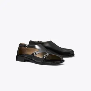 Tory Burch Multi-buckle Monk Strap Flats - Black