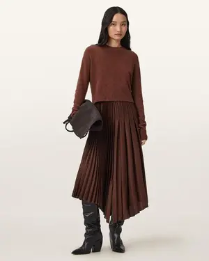 ALLSAINTS Jax 2-in-1 Maxi Dress - Brown