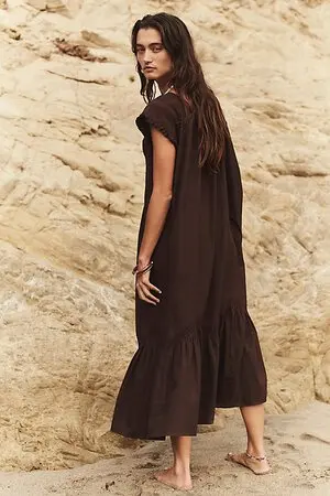 Free People Aster Midi Dress - Double Espresso