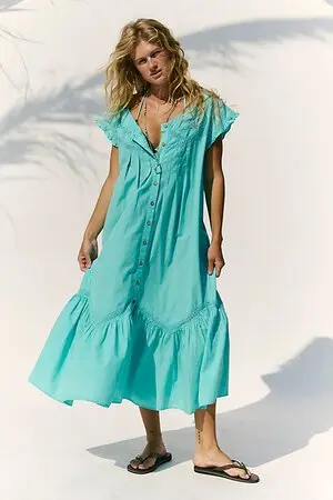 Free People Aster Midi Dress - Waterfall Mist