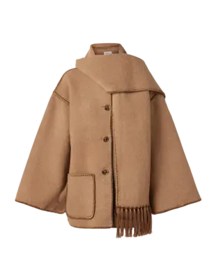 TOTEME Draped Fringed Wool-blend Bouclé Jacket