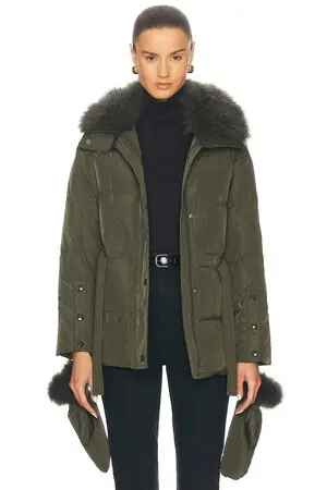 YVES SALOMON Belted Technical Down Jacket