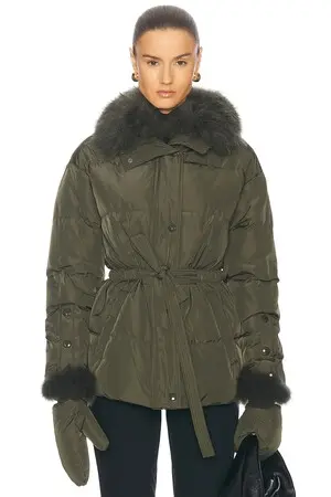 YVES SALOMON Belted Technical Down Jacket