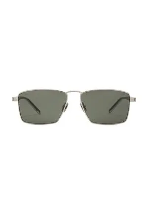 Saint Laurent Metallic Square Sunglasses - Silver & Grey