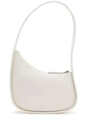 THE ROW THE ROW Half Moon Leather Shoulder Bag Ivory