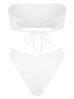 LET'S SWIM Bandeau Bikini Top - White