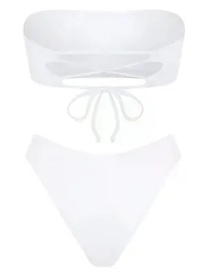 LET'S SWIM Bandeau Bikini Top - White