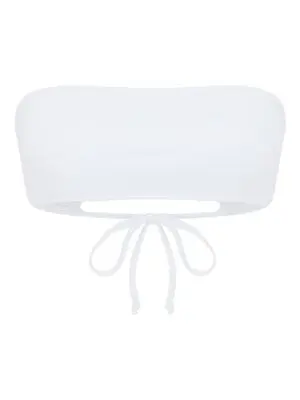 LET'S SWIM Bandeau Bikini Top - White