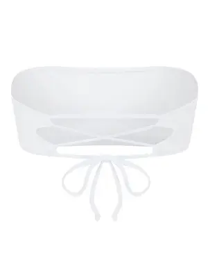 LET'S SWIM Bandeau Bikini Top - White