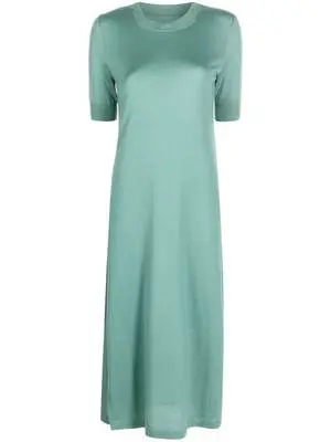 BARRIE Long Cashmere Dress - Green