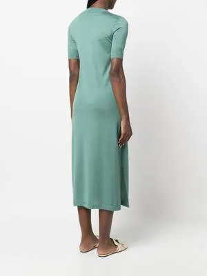 BARRIE Long Cashmere Dress - Green