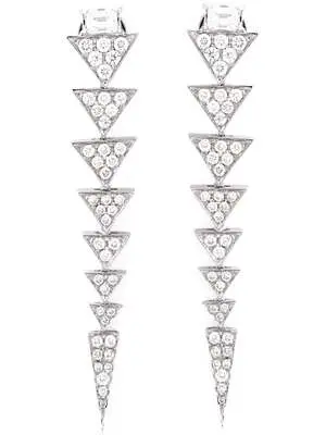 NIKOS KOULIS Nikos Koulis Diamond Triangle Drop Earrings