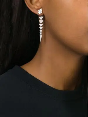 Nikos Koulis Diamond Triangle Drop Earrings