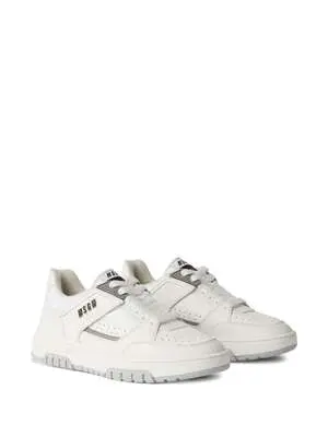 MSGM Logo-debossed Leather Sneakers
