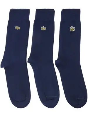 Lacoste Logo-embroidered Socks - Blue