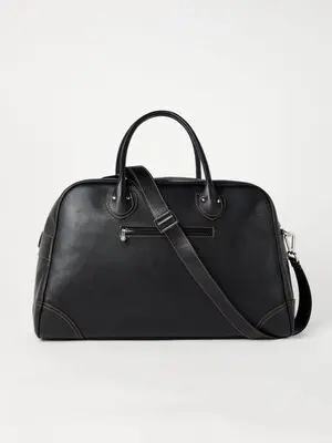 Brunello Cucinelli Leather Weekender Bag - Black