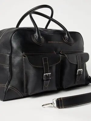 Brunello Cucinelli Leather Weekender Bag - Black