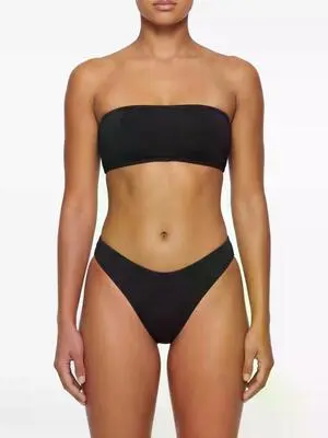 LET'S SWIM Bandeau Bikini Top - Black