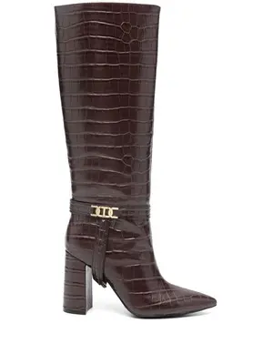 TWINSET 100mm Croc-effect Knee-high Boots
