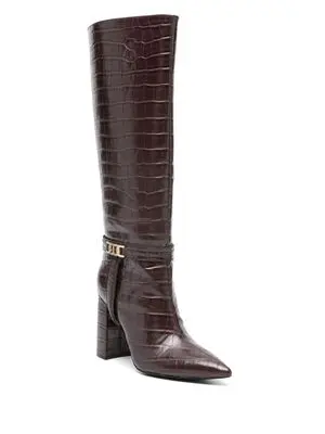 TWINSET 100mm Croc-effect Knee-high Boots