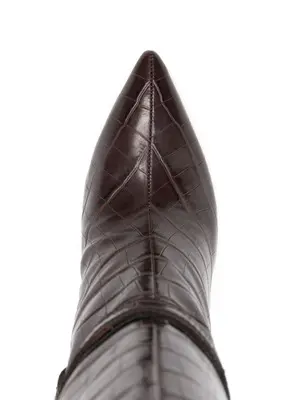TWINSET 100mm Croc-effect Knee-high Boots