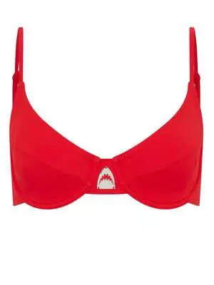 LET'S SWIM Wired Bralette Bikini Top - Red