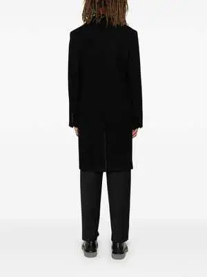 Ami Single-breasted Felted Coat - Black