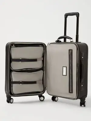 Brunello Cucinelli Grained Leather Suitcase - Black
