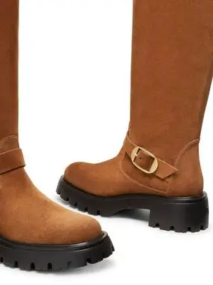 STUART WEITZMAN 50mm Emerson Moto Boots - Brown