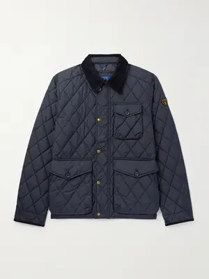 Polo Ralph Lauren Quilted Jacket With Corduroy Trim - Blue