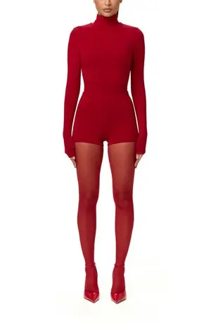 Naked Wardrobe Butter Turtleneck Long Sleeve Bodysuit