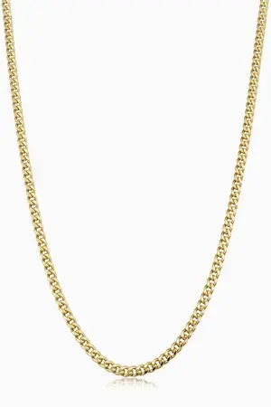 ORADINA 14k Gold Cuban Link Chain Necklace - Yellow Gold