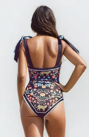 JESSIE ZHAO NEW YORK Night Imagination Reversible One Piece Swimsuit - Black