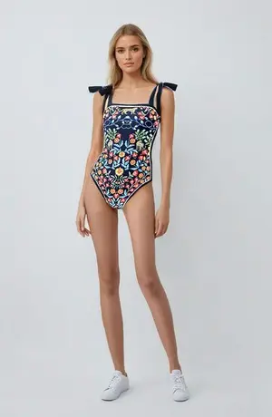 JESSIE ZHAO NEW YORK Night Imagination Reversible One Piece Swimsuit - Black