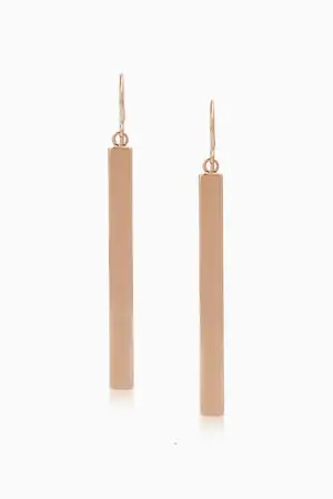 ORADINA 14k Gold Pisa Drop Earrings - Rose Gold