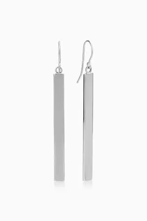 ORADINA 14k Gold Pisa Drop Earrings - White Gold