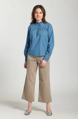 APNY Wide Leg Ankle Jeans - Mocha