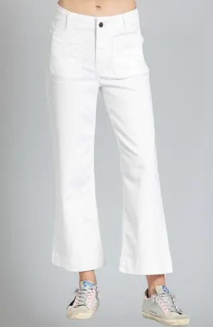 APNY Wide Leg Ankle Jeans - White
