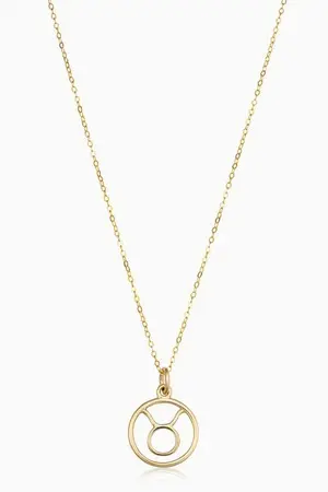 ORADINA 14k Gold Zodiac Pendant Necklace - Taurus