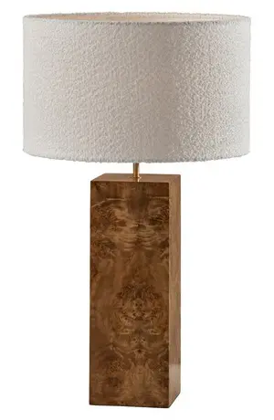 ADESSO Frederick Table Lamp - Burled Wood W/ Antique Brass