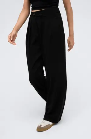KENNETH COLE Crisscross Waist Wide Leg Pants