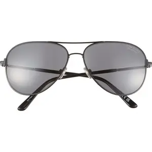 TOM FORD Clark 59mm Pilot Sunglasses - Shiny Black/ Polar Smoke