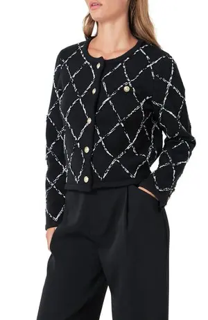 Endless Rose Diamond Pattern Cardigan