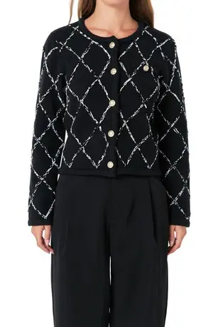 Endless Rose Diamond Pattern Cardigan