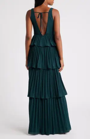 Lulus Tiered Pleated Gown