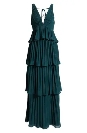 Lulus Tiered Pleated Gown
