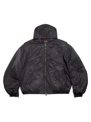 Balenciaga Tape Type Light Hooded Bomber Jacket - Black | Editorialist